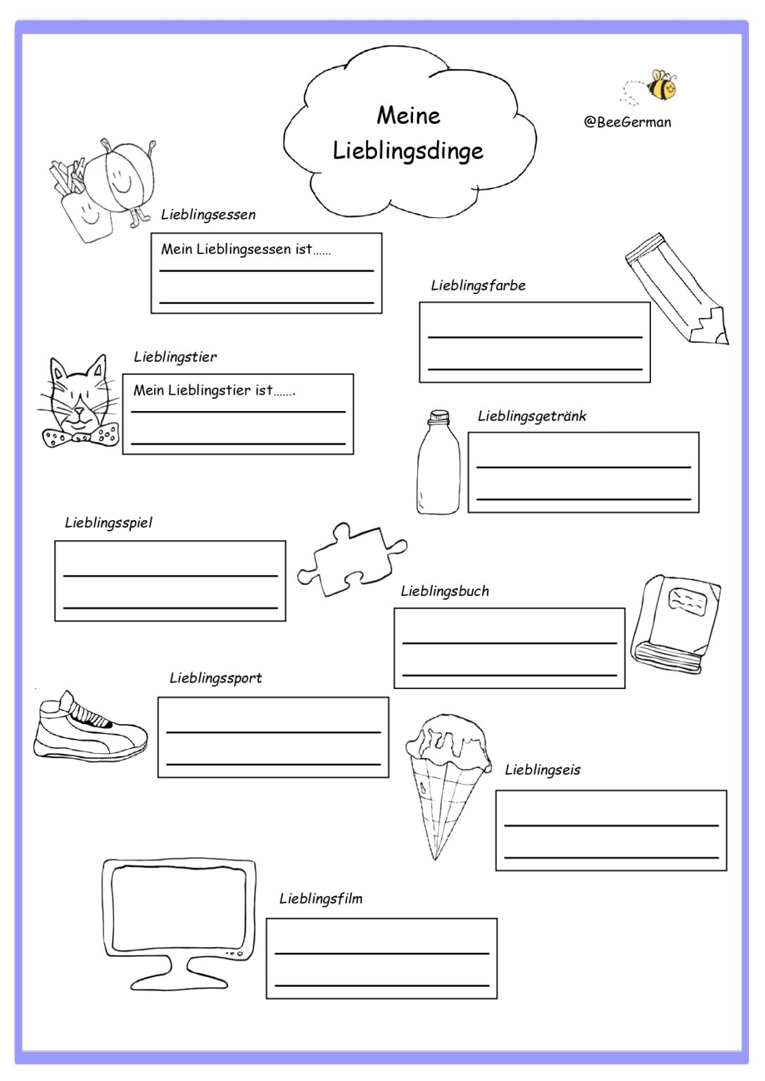 Free German Worksheets for Children | Bee Bilingual