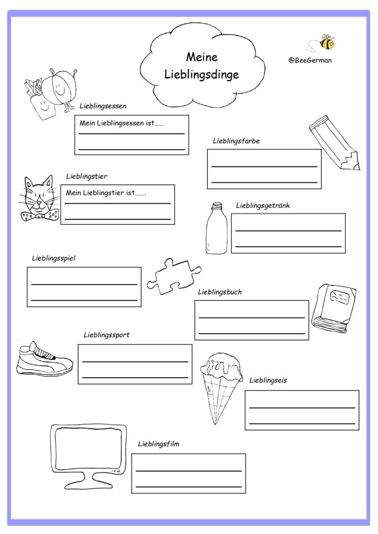 Free German Worksheets for Children | Bee Bilingual