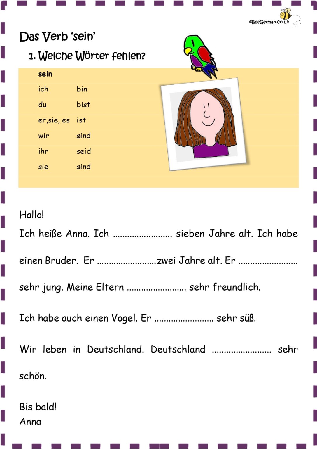 Free German Worksheets for Children | Bee Bilingual