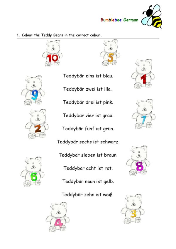 Free German Worksheets for Children | Bee Bilingual