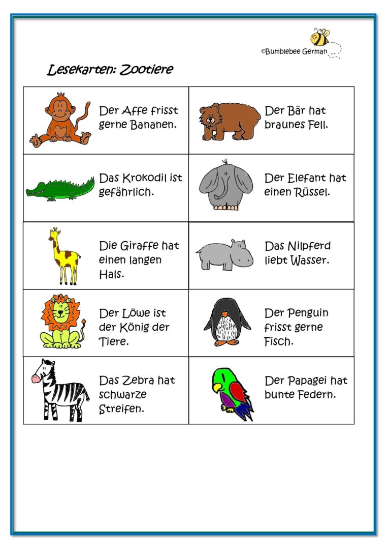 Free German Worksheets for Children | Bee Bilingual