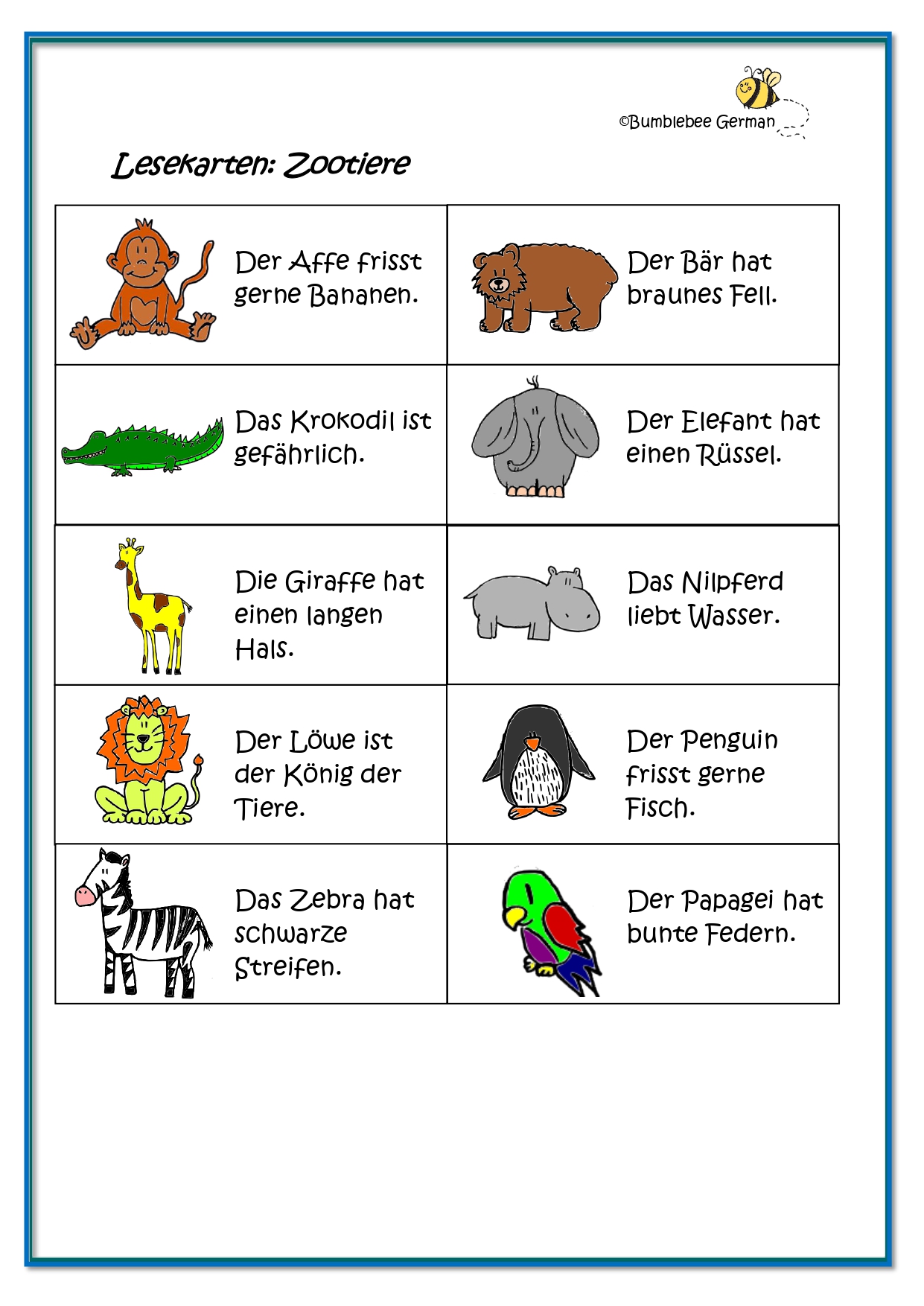 Free German Worksheets for Children | Bee Bilingual