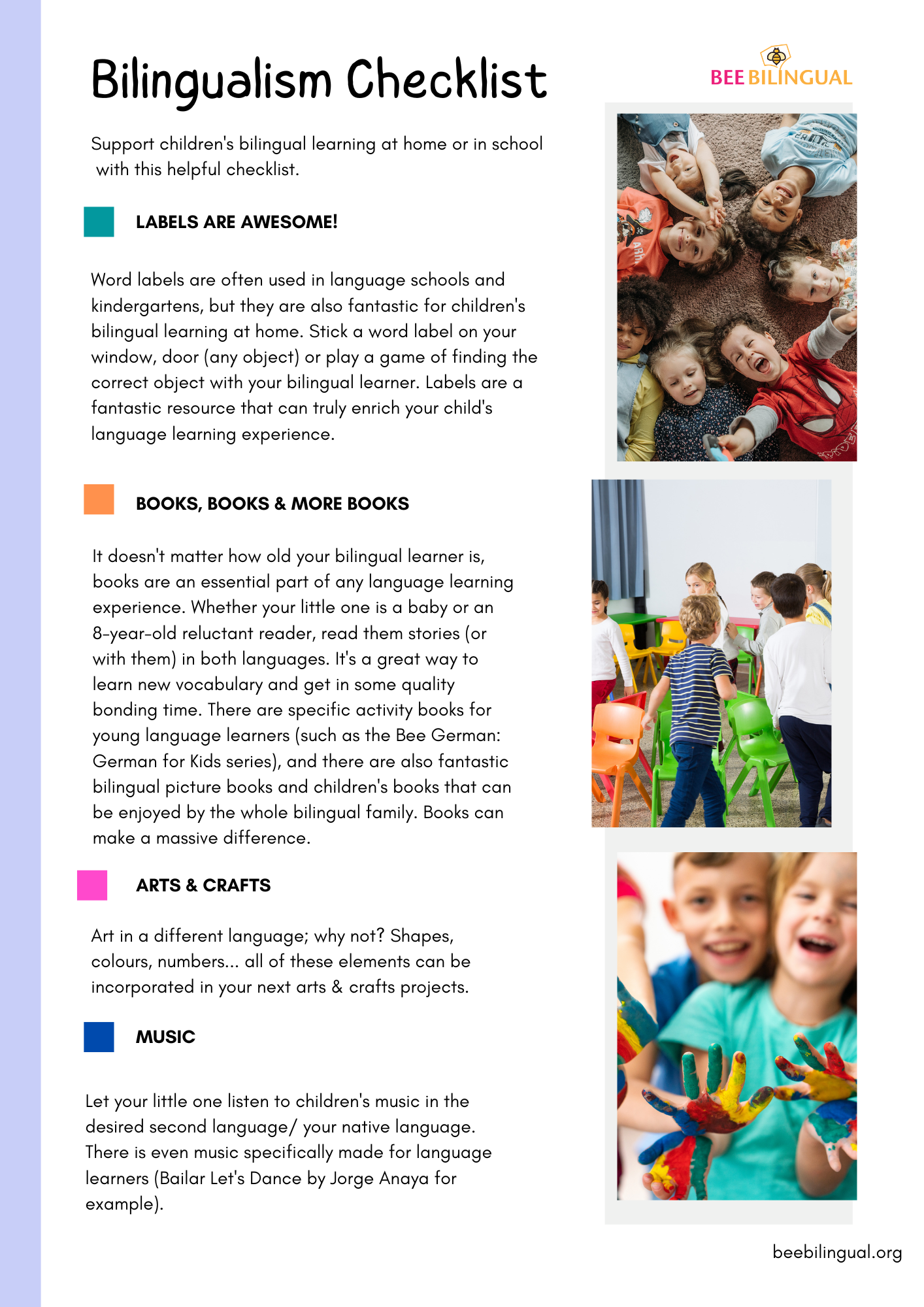 Free Bilingualism Checklist | Bee Bilingual